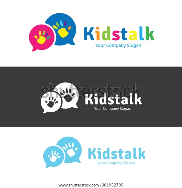 Kids Talk Vector Logo Template Stock Vector (Royalty Free) 301952735 ...