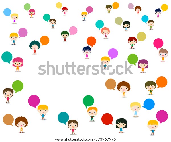 Kids Talking Background Space Text Stock Vector (Royalty Free ...
