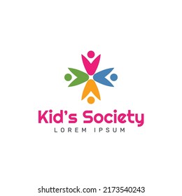 Kids Team Logo Design Template Stock Vector (Royalty Free) 2173540243 ...