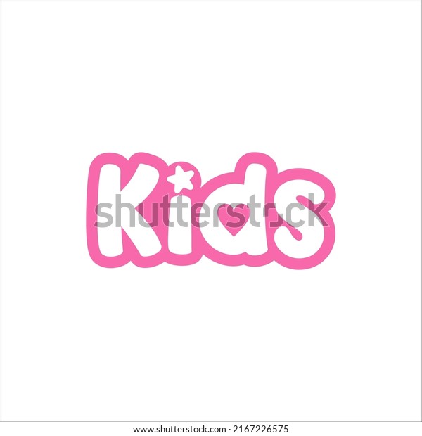 Kids Text Logo Design Template Stock Vector (Royalty Free) 2167226575 ...