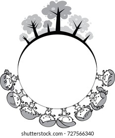 Kids Tree Border Stock Vector (Royalty Free) 727566370 | Shutterstock