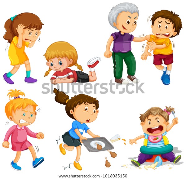 Kids Various Action Positions Stock Vector (Royalty Free) 1016035150 ...