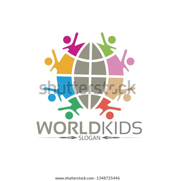 Kids World Logo Template Stock Vector (Royalty Free) 1348725446