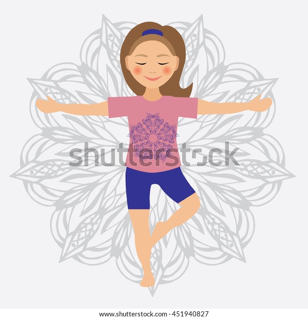 Kids Yoga Poses Vector Illustration Child Stock Vector (Royalty Free ...