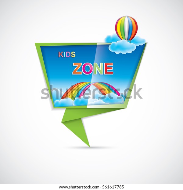 Kids Zone Banner Design Hot Air Stock Vector (Royalty Free) 561617785 ...