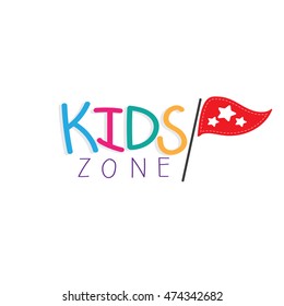Kids Zone Banner Design Set Colorful Stock Vector (Royalty Free ...