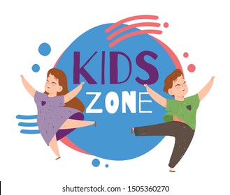 Kids Zone Creative Poster Happy Children Stock Vector (Royalty Free ...