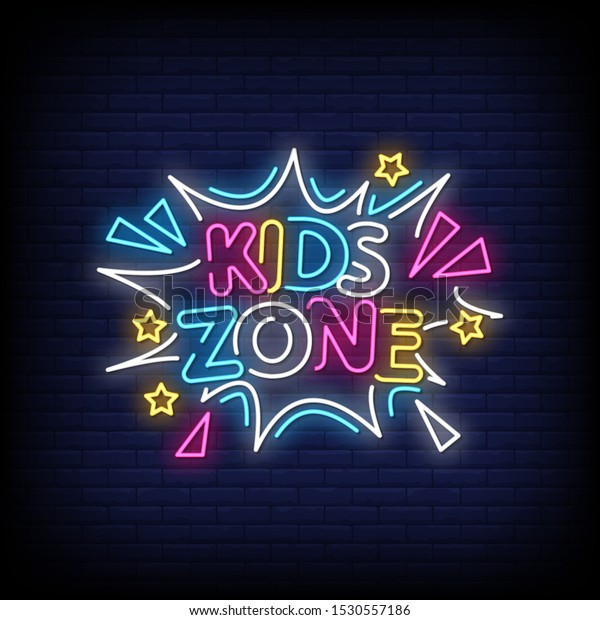 Kids Zone Neon Signs Style Text Stock Vector (Royalty Free) 1530557186 Kids Zone Neon Signs Style Text Stock Vector (Royalty Free) 1530557186