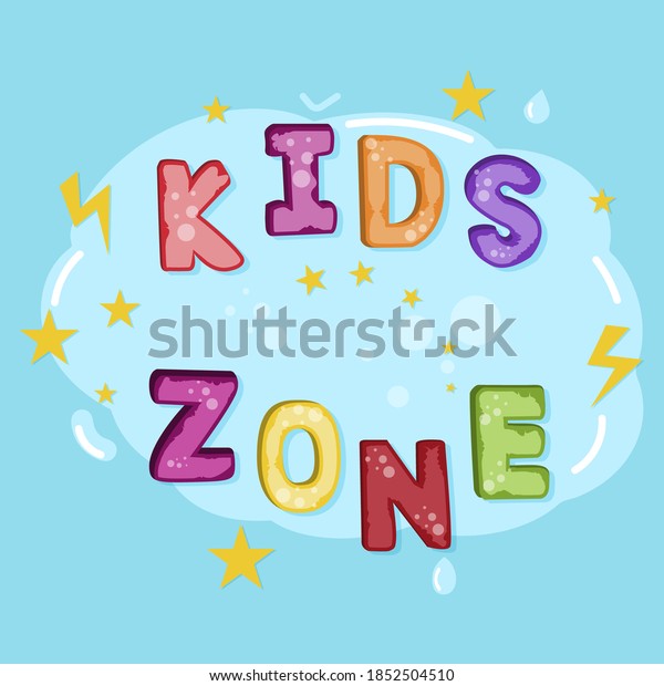Kids Zone Vector Cartoon Logo Colorful Stock Vector (Royalty Free ...
