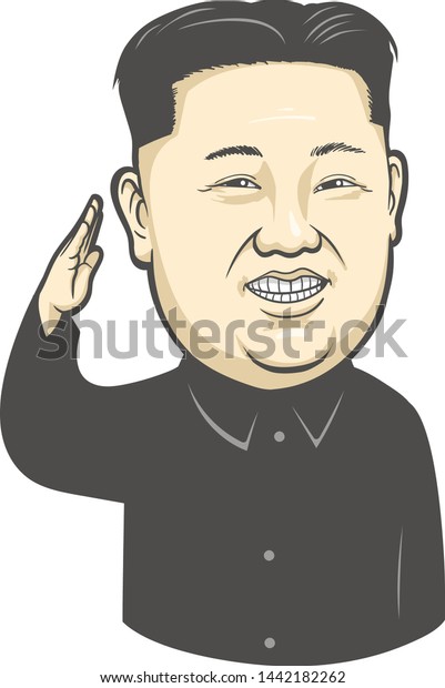 Kim Jongun Vector Portrait Drawing Illustration Stock Vector (Royalty ...
