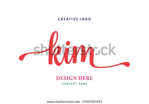 Kim Lettering Logo Simple Easy Understand Stock Vector (Royalty Free ...