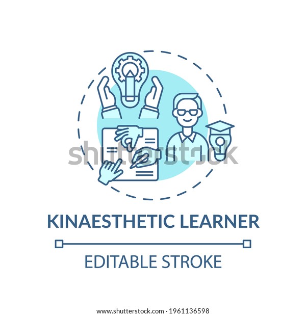 Kinaesthetic Learner Turquoise Concept Icon Tactile Stock Vector ...