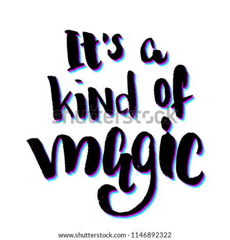 Kind Magic Handdrawn Vector Illustration Lettering Stock Vector ...