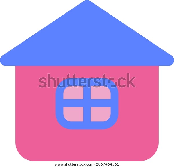 Kindergarten Pink House Illustration Vector On Stock Vector (Royalty ...