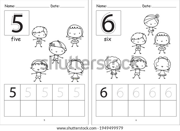 Kindergarten Pre School Number 1 10 Stock Vector (Royalty Free ...