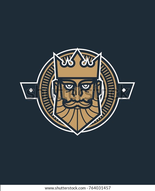 King Card Vector Illustration Line Art Stock Vector (Royalty Free ...