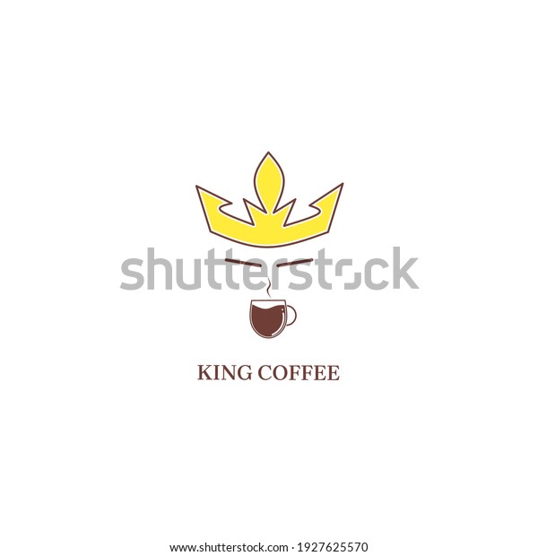 La plantilla del logotipo del Café Rey, inspirada por el jefe de rey ...
