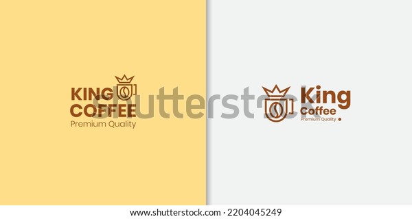 King Coffee Shop Logo Concept Crown Stock Vector (Royalty Free ...