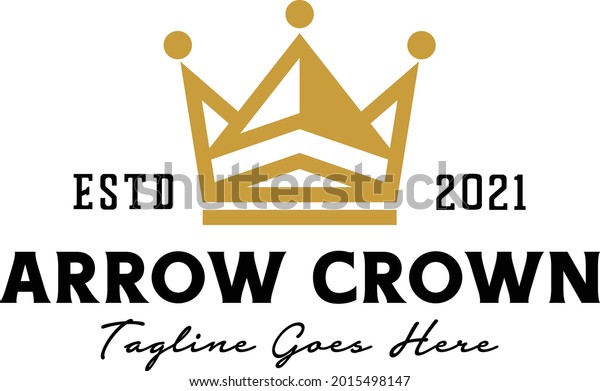 King Crown Arrow Logo Design Luxury Stock Vector (Royalty Free ...