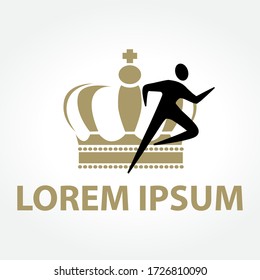 King Crown Behind Running Abstract Human Stock Vector (Royalty Free ...