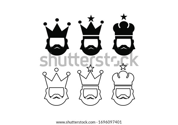 King Crown Icon Set Kingdom Symbol Stock Vector (Royalty Free ...