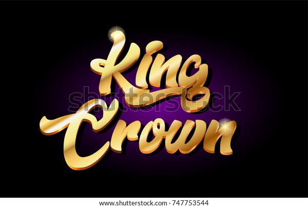 King Crown Word Text Logo Gold: vector de stock (libre de regalías ...