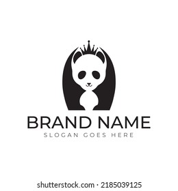 King Crowned Panda Logo Design Stock Vector (Royalty Free) 2185039125 ...