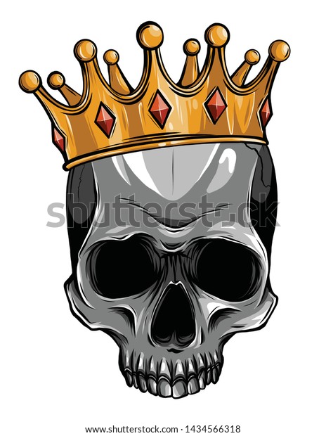 King Death Portrait Skull Crown Lipstick Stock Vector (Royalty Free ...