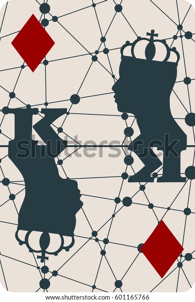 King Diamonds Playing Card Design Colorful Stock Vector (Royalty Free ...