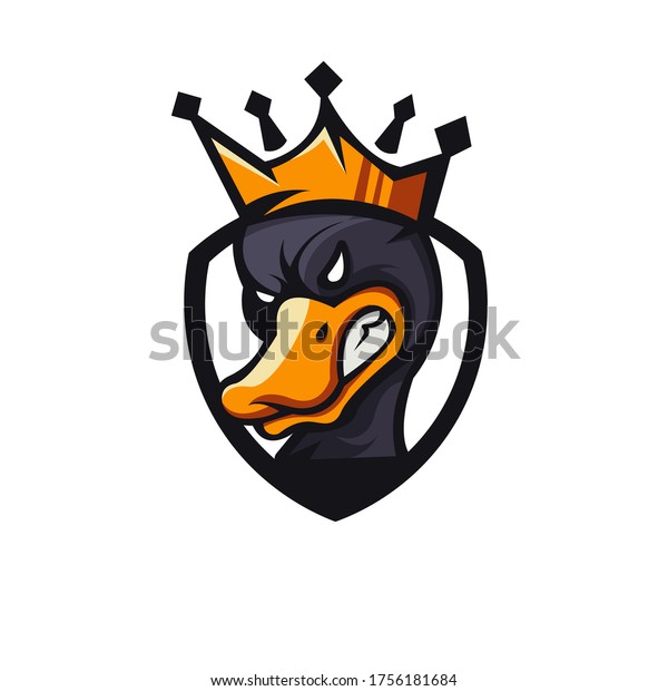 King Duck Mascot Logo Design Vector Stock Vector (Royalty Free) 1756181684