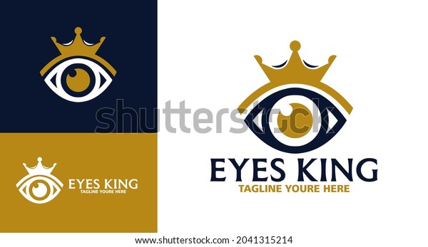 King Eyes Logo Template Eye Crown Stock Vector (Royalty Free ...