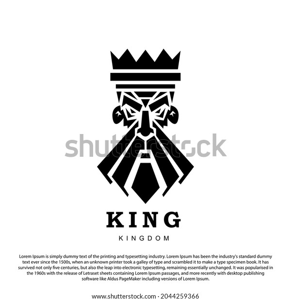 King Face Logo Design Simple Minimal Stock Vector (Royalty Free ...