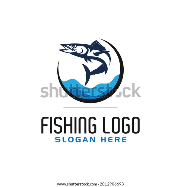 King Fish Jumping Logo Designfor Fishing Stock Vector (Royalty Free ...