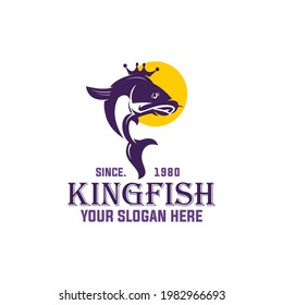 King Fish Logo Silhouette Purple Fish Stock Vector (Royalty Free ...