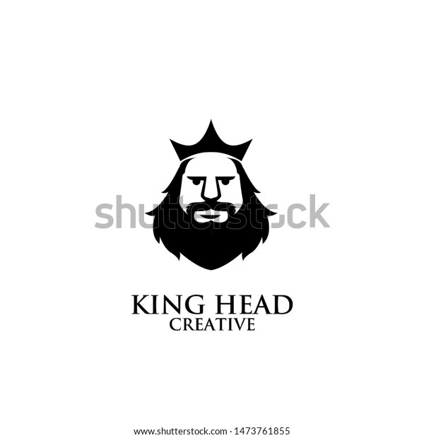 King Head Face Logo Black Icon Stock Vector (Royalty Free) 1473761855 ...