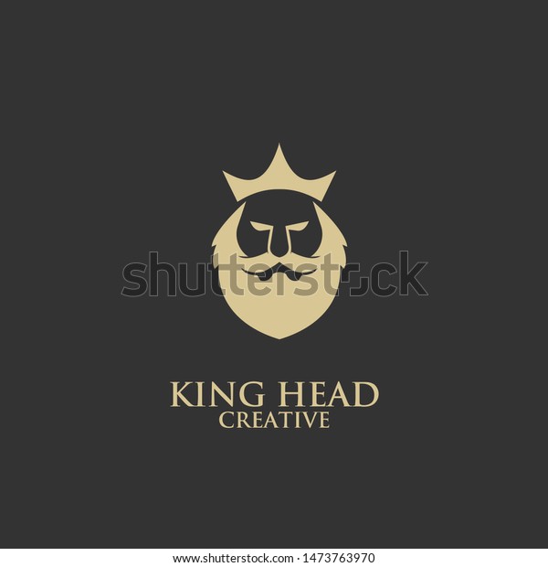 King Head Face Logo Gold Black Stock Vector (Royalty Free) 1473763970 ...