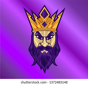 King Head Illustration Stock Vector (Royalty Free) 1372483148 ...