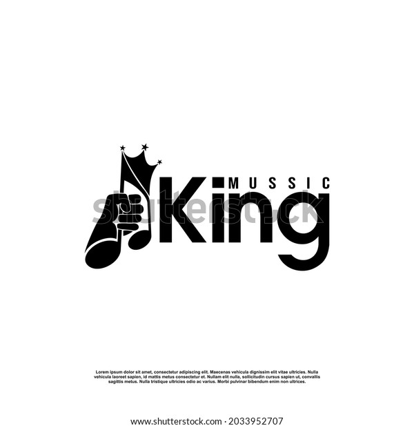 King Music Logo Icon Template Stock Vector (Royalty Free) 2033952707