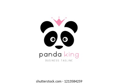 King Panda Logo Design Creative Business Stock Vector (Royalty Free ...