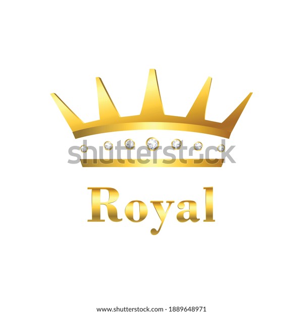 King Queen Royal Crown Sign Realistic Stock Vector (Royalty Free ...