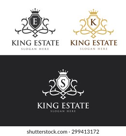 King Real Estate Logo Template Stock Vector (Royalty Free) 299413172 ...