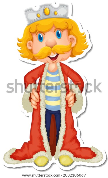 King Red Robe Cartoon Character Sticker Stock Vector (Royalty Free ...