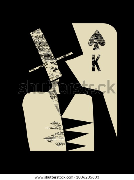 King Spades Stylized Vector Vintage Style Stock Vector (Royalty Free ...