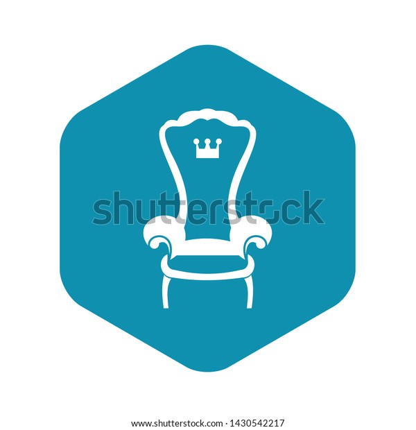 King throne chair icon in simple style on a white background vector ... King throne chair icon in simple style on a white background vector ...