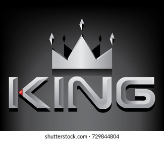 King Typography Crown Emblem Design Vector Stock Vector (Royalty Free ...