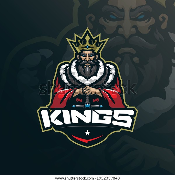 Kings Mascot Logo Design Vector Modern Stock Vector (Royalty Free ...