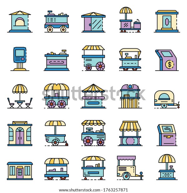 Kiosk Icon Set Outline Set Kiosk Stock Vector (Royalty Free) 1763257871 ...