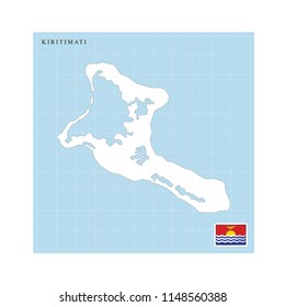 Kiritimati Map Flag On Blue Background Stock Vector (Royalty Free ...
