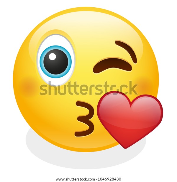 Kiss Expression Emoji Smiley Face Vector Stock-vektor (royaltyfri ...