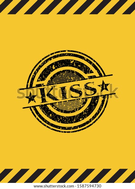 Kiss Inside Warning Sign Black Grunge Stock Vector (Royalty Free ...